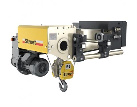 Street Crane 5 Ton Wire Rope Hoist w/ 32' 10" Lift, 460V