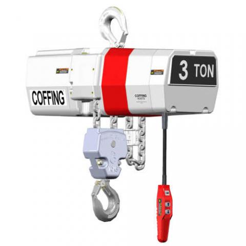 Coffing 3-Ton EC Electric Hoist, 15' Lift, Hook, EC6010-15-3